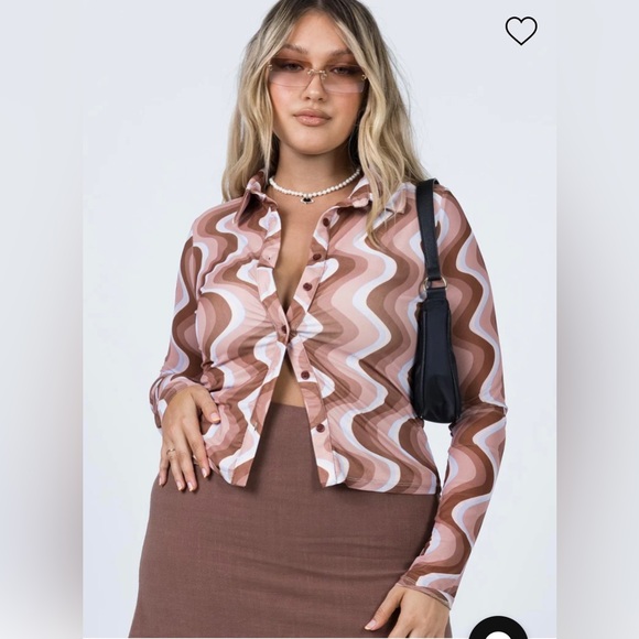 Princess Polly | Tops | Princess Polly Retro Button Up Shirt | Poshmark